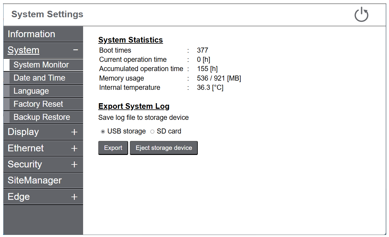 System Monitor - GP6000 Series Standard Model